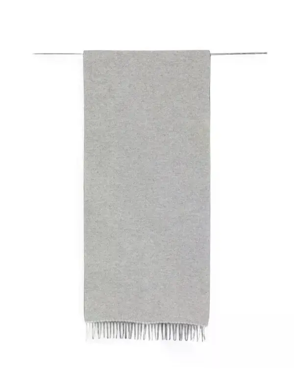 GRAN SASSO Herringbone-pattern Fringed Scarf