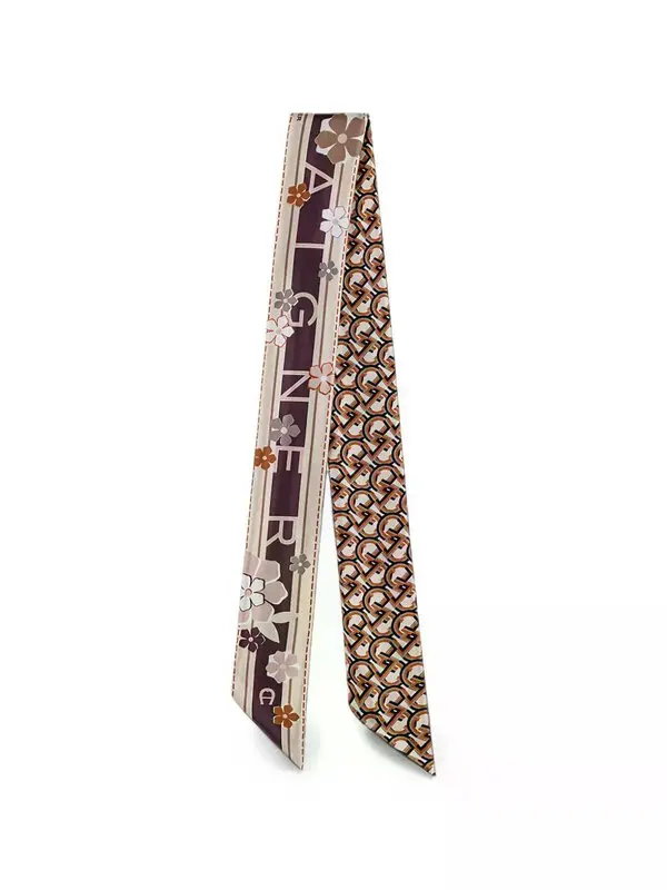 AIGNER Floral And Logo-print Bandana - Neutrals