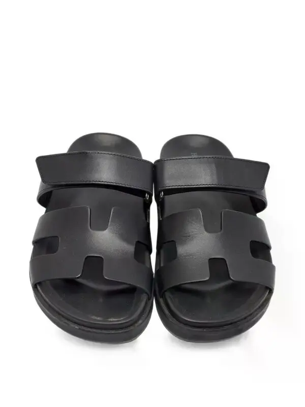 Hermès Chypre Touch-strap Sandals - Black
