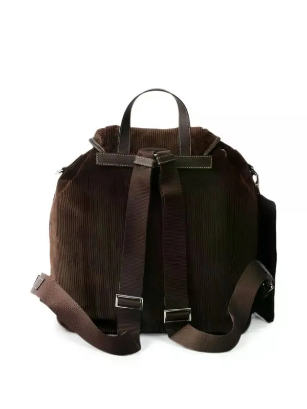 Prada Medium Corduroy And Leather Backpack
