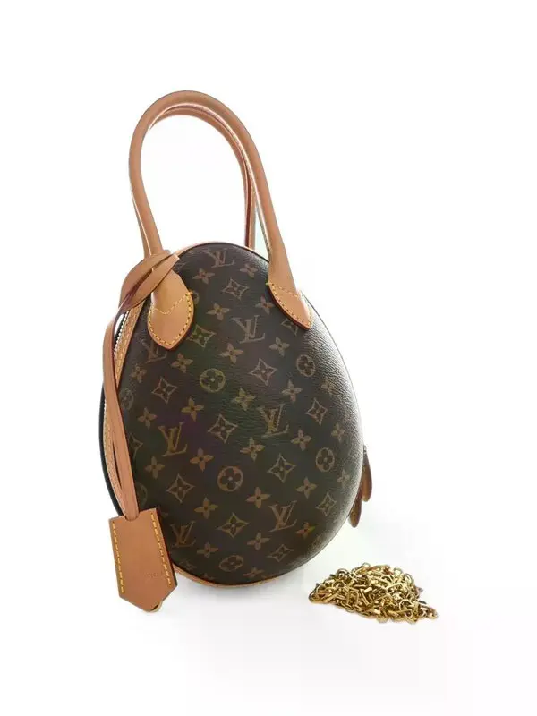 LOUIS VUITTON 2021-2026 Monogram And Calfskin Egg Bag Satchel