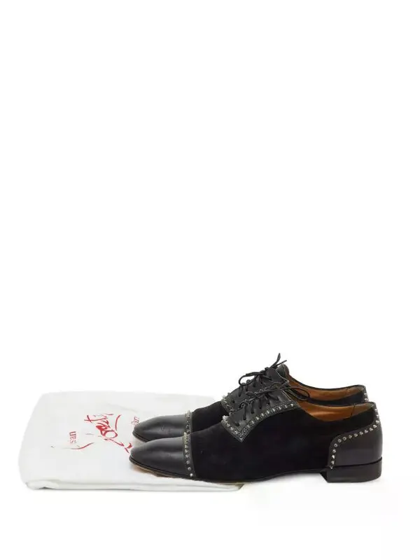 CHRISTIAN LOUBOUTIN Leather And Suede Spiked Oxford Shoes