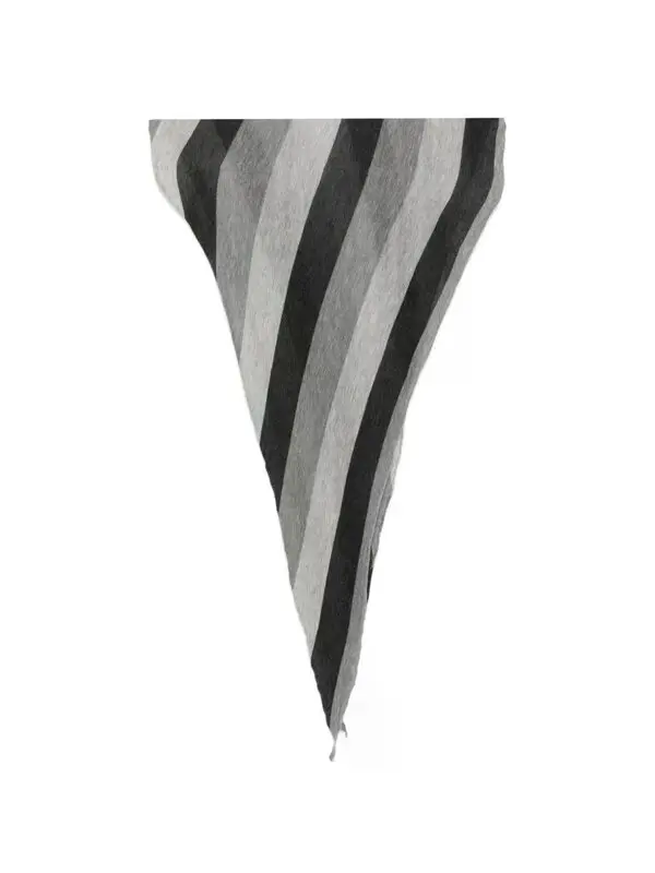 Botto Giuseppe Striped Triangular Scarf - Grey