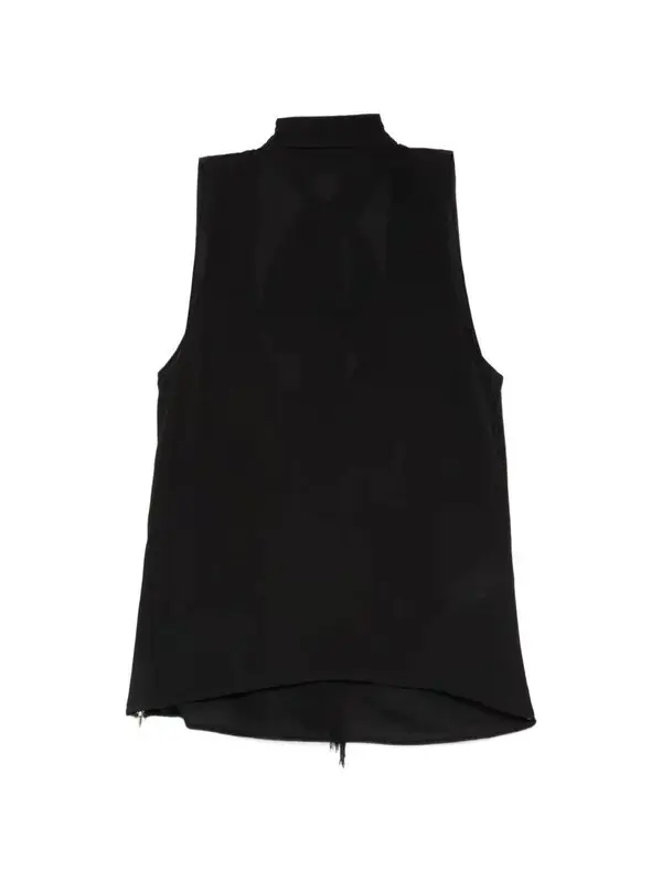 Liu Jo Sleeveless Pussy-bow Top With Fringe Detail