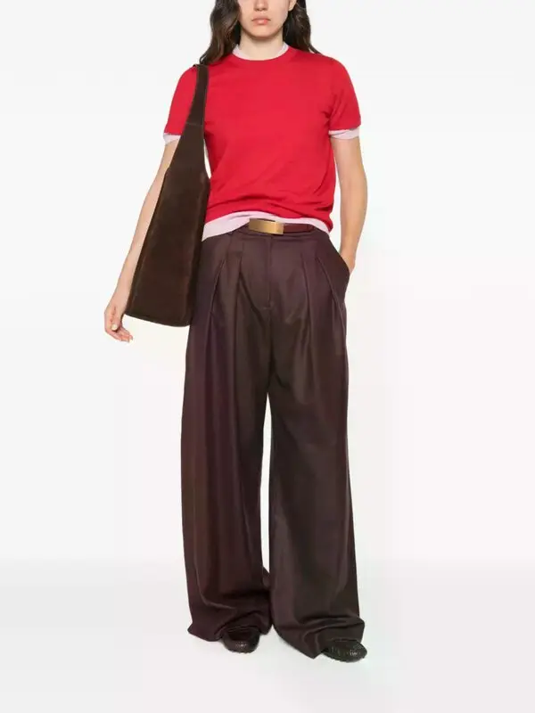 Eric Bompard Pleated Twill Palazzo Pants