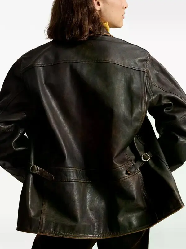 Polo Ralph Lauren Distressed Leather Moto Jacket