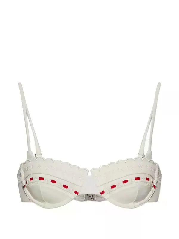 Posse Pia Scalloped-edge Bikini Top - Neutrals