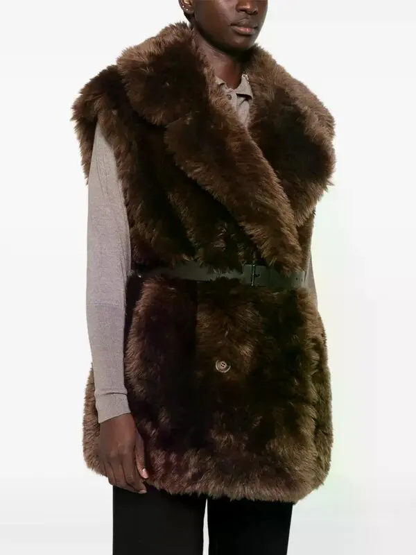 P.a.r.o.s.h Faux-fur Belted Waistcoat