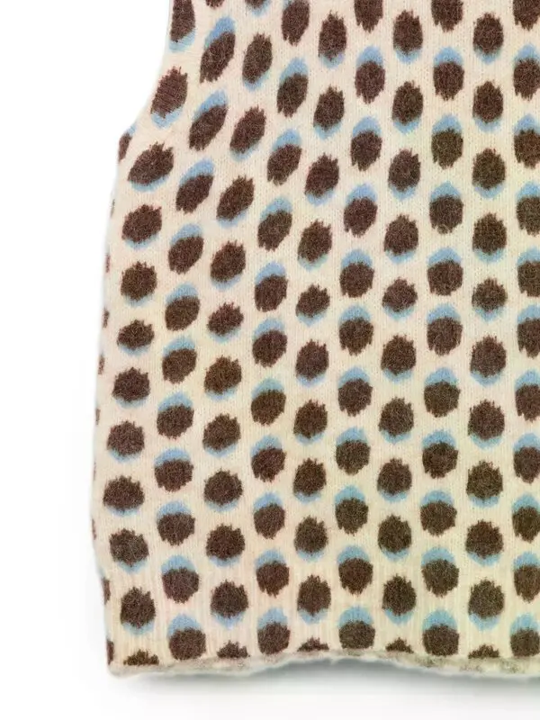 I BLUES Polka-dot Knitted Vest