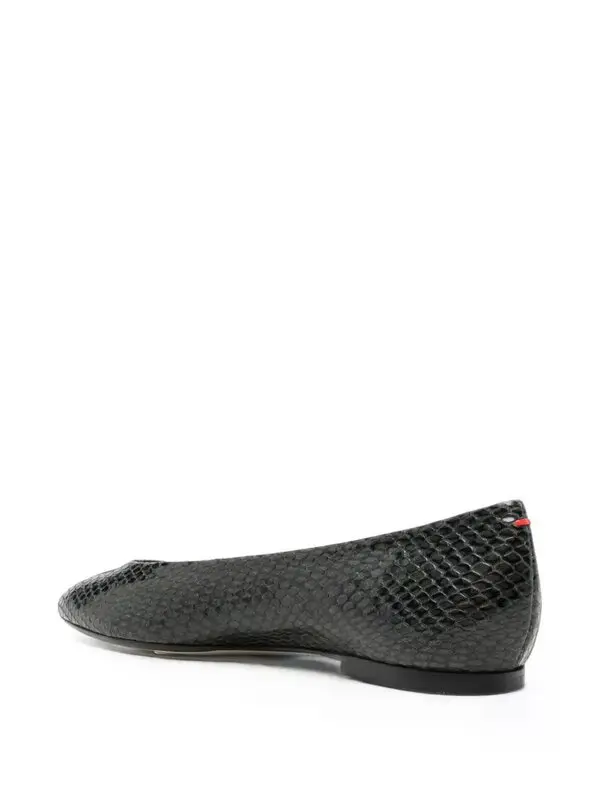 AeydĒ Snake-effect Leather Ballet Flats