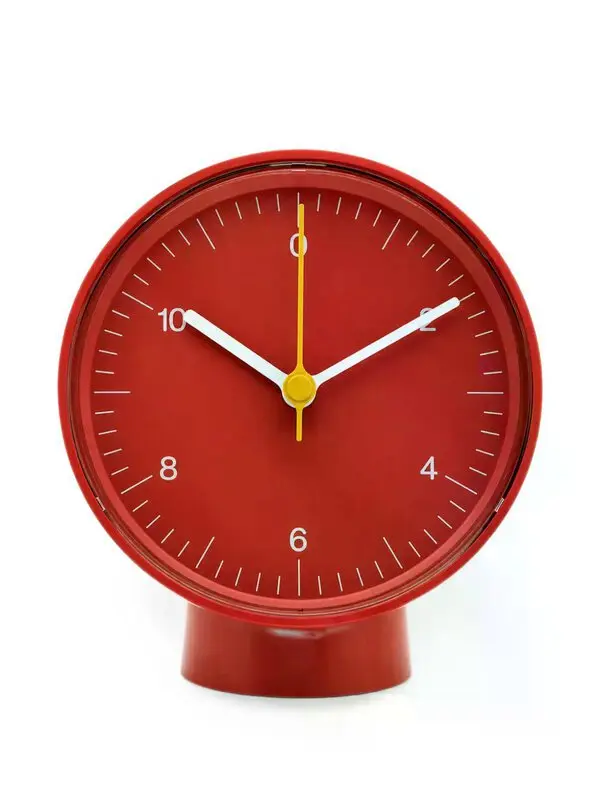 HAY X Jasper Morrison Round-frame Pedestal Clock - Red