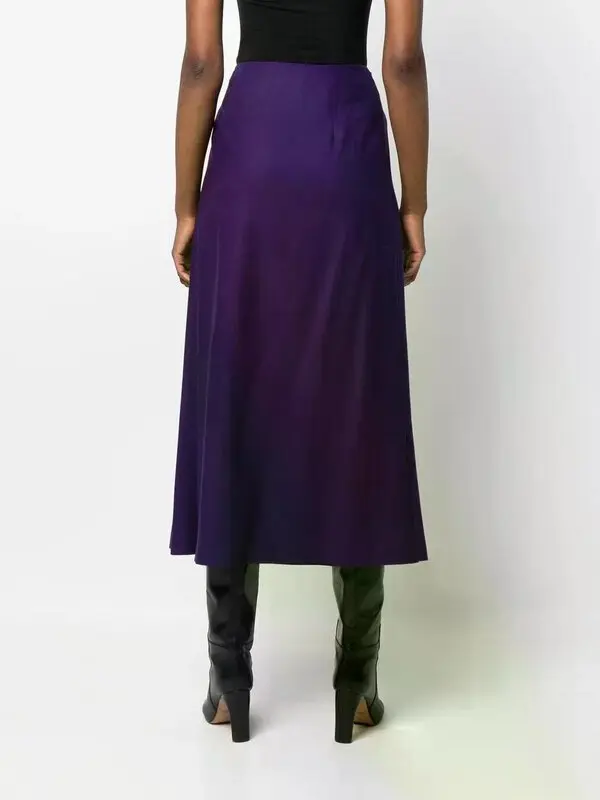 Alberta Ferretti Draped Stretch-wool Midi Skirt