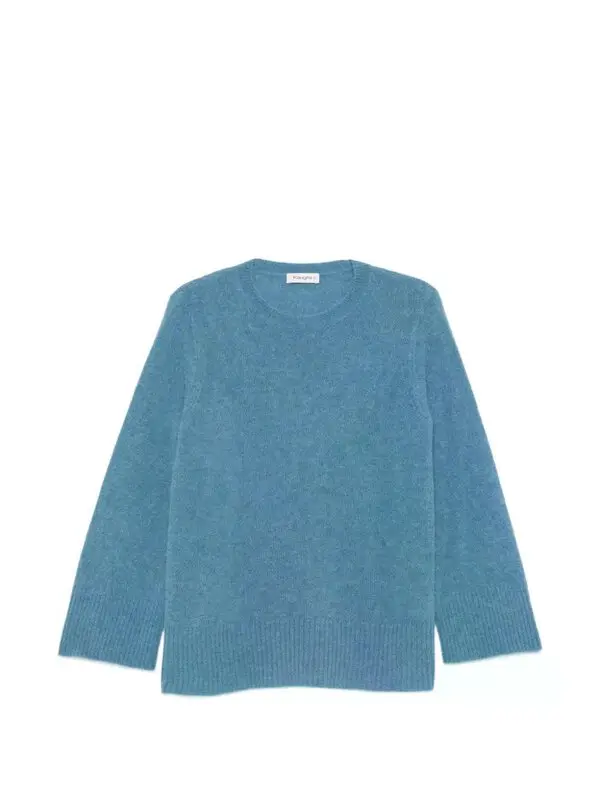 KANGRA Crew Neck Ribbed Trim Sweater