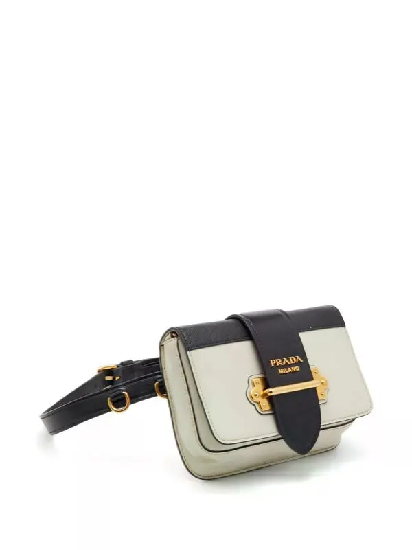 Prada Cahier Logo-detail Belt Bag - Neutrals