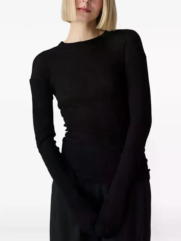 Vera Wang Sheer Long-sleeve Top