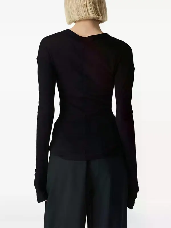 Vera Wang Sheer Long-sleeve Top