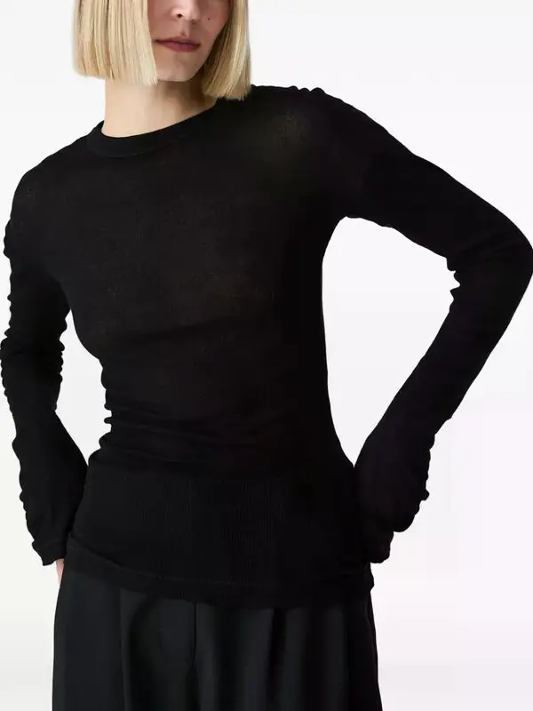 Vera Wang Sheer Long-sleeve Top
