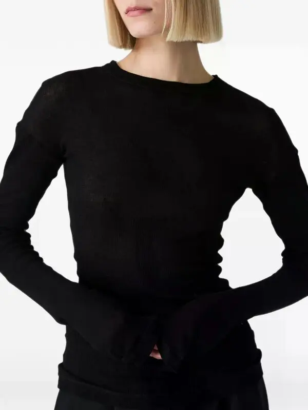 Vera Wang Sheer Long-sleeve Top