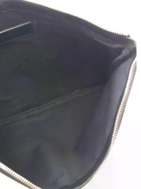 Balenciaga 2000s Canvas And Leather Trim Clip Clutch Bag