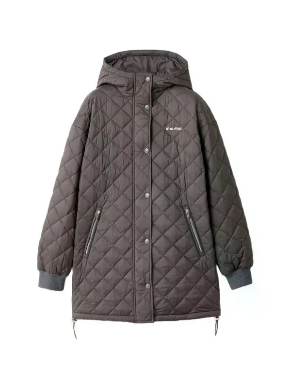Miu Miu Quilted Technical Pongé Down Jacket