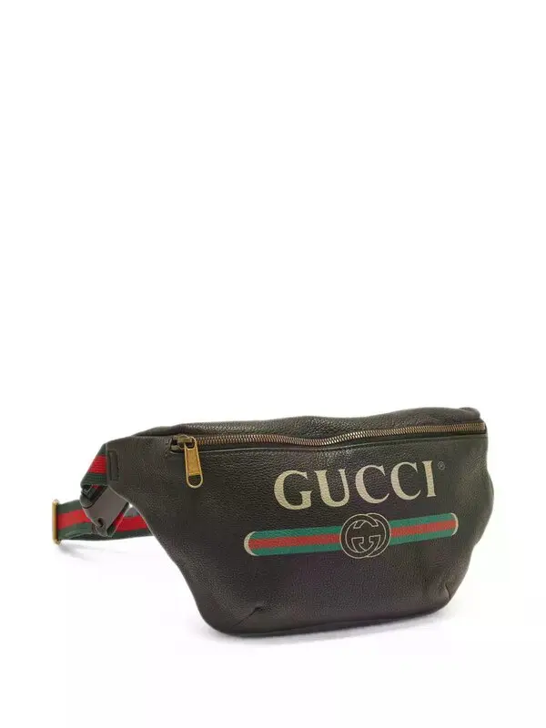 Gucci Logo-print Web-detail Belt Bag - Black