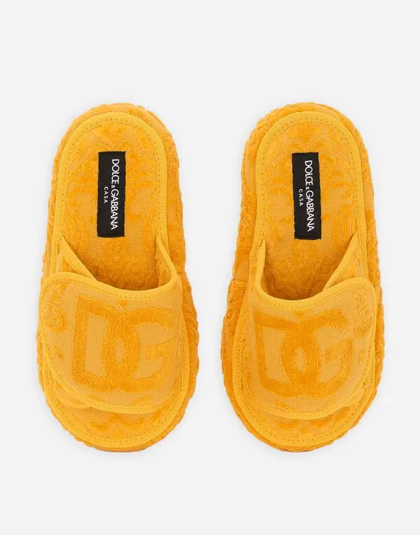 Dolce & Gabbana Terry Cotton Jacquard Platform Slippers