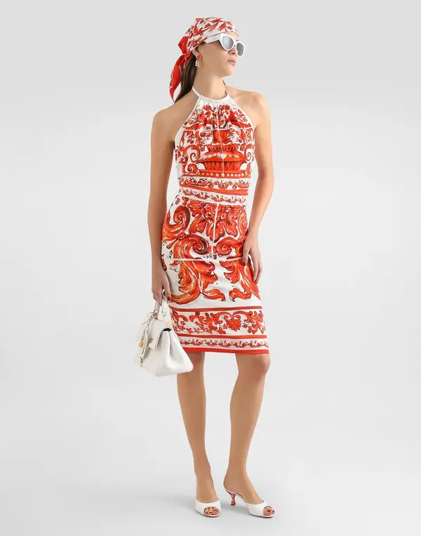 Dolce & Gabbana Majolica Print Bustier Top
