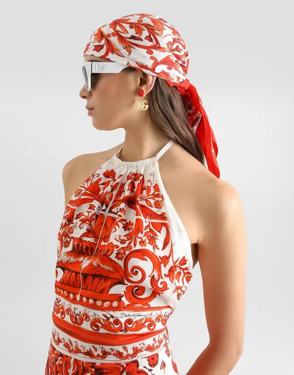 Dolce & Gabbana Majolica Print Bustier Top