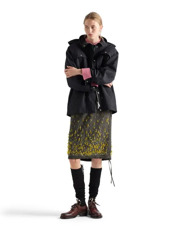 Prada Technical Fabric Parka With Hood