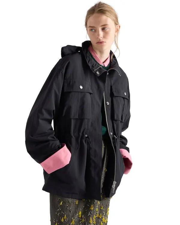 Prada Technical Fabric Parka With Hood