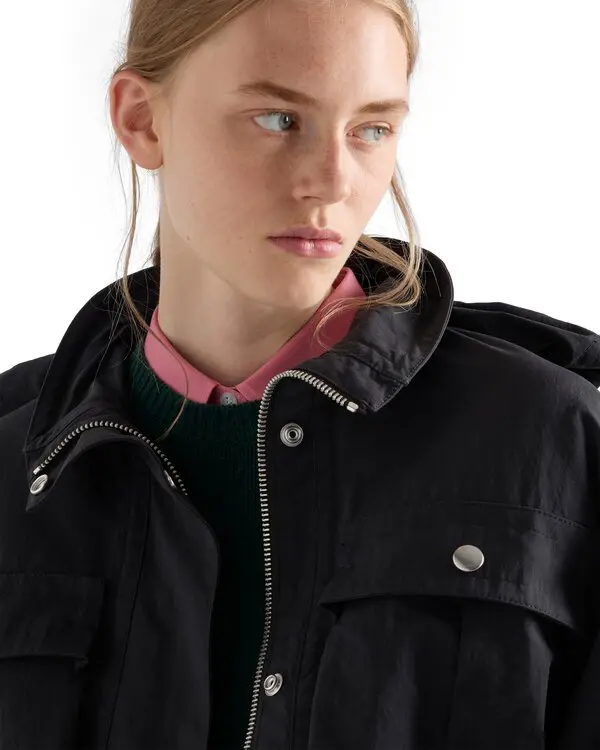 Prada Technical Fabric Parka With Hood