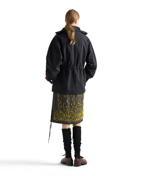 Prada Technical Fabric Parka With Hood