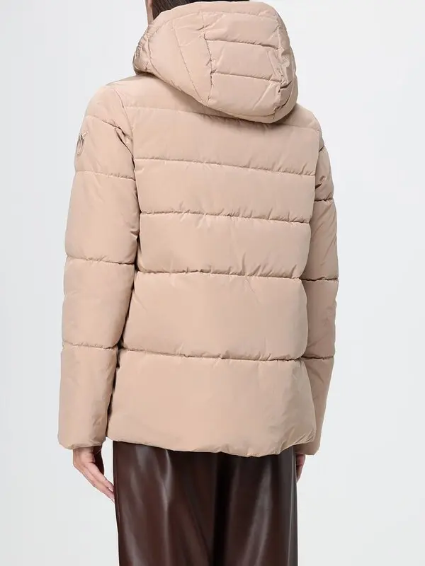 Pinko Eleodoro Cropped Quilted Nylon Puffer Jacket With Hood And Logo