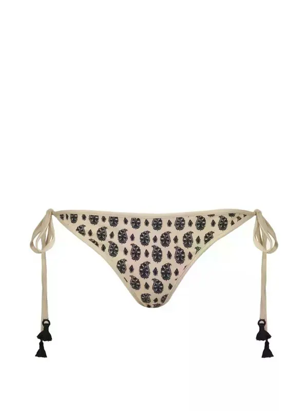Johanna Ortiz Sagrado Paisley-print Bikini Bottoms - Neutrals
