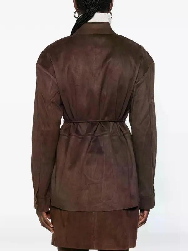 ELEH Belted Faux-suede Shirt