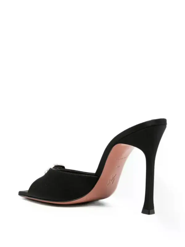 Amina Muaddi Crystal-buckle Satin Mules