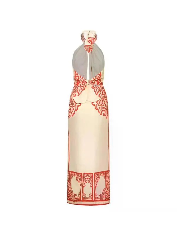 Johanna Ortiz Sunset Script Halterneck Maxi Dress