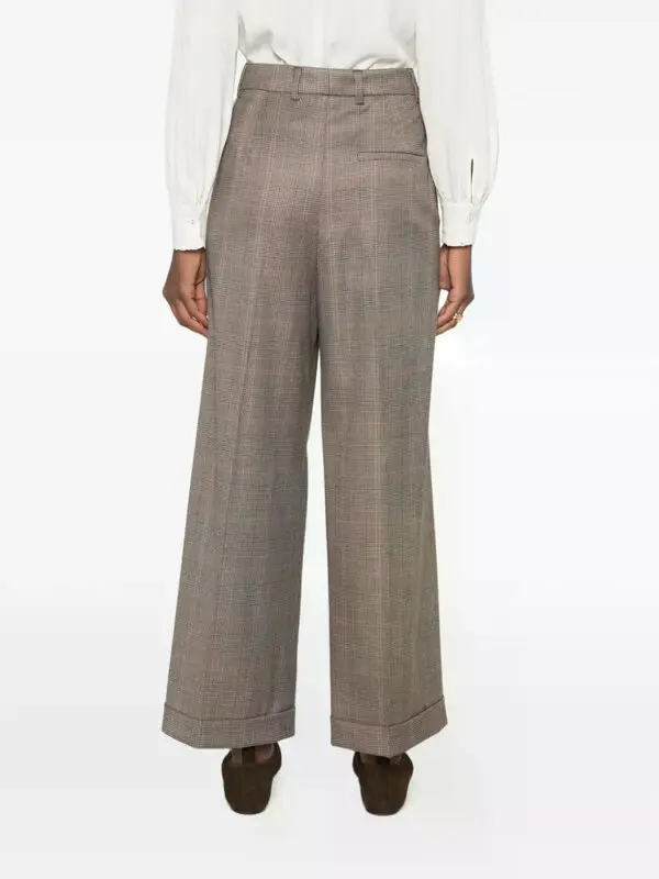 ROSSI Nevin Check-pattern Wide-leg Trousers