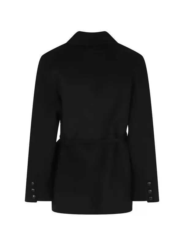 SEMICOUTURE Belted Wool Coat - Black