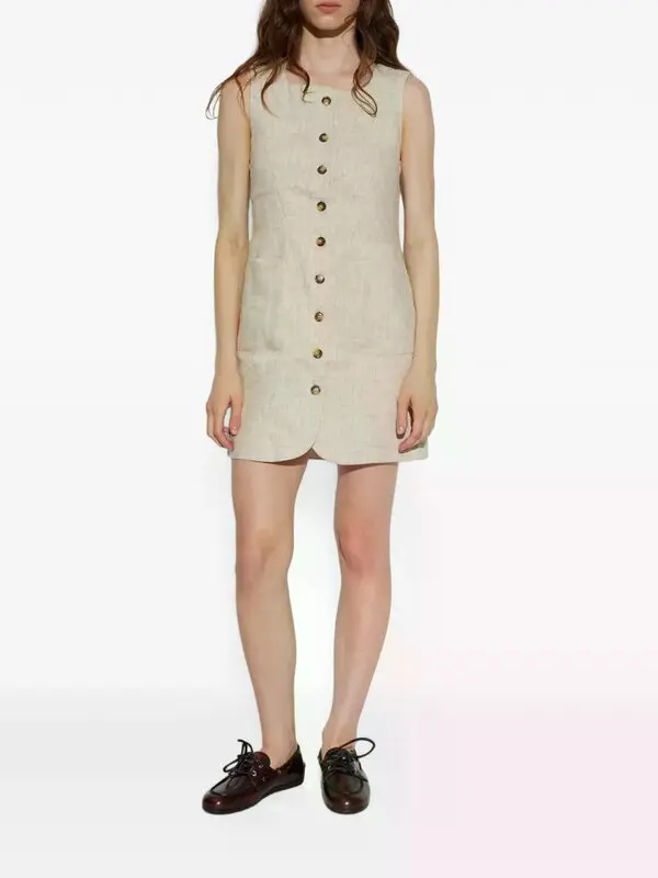 Posse Emma Linen Button-down Mini Dress