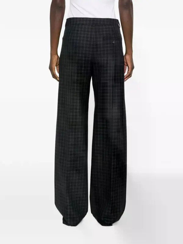 I BLUES Tartan Check Wide-leg Trousers