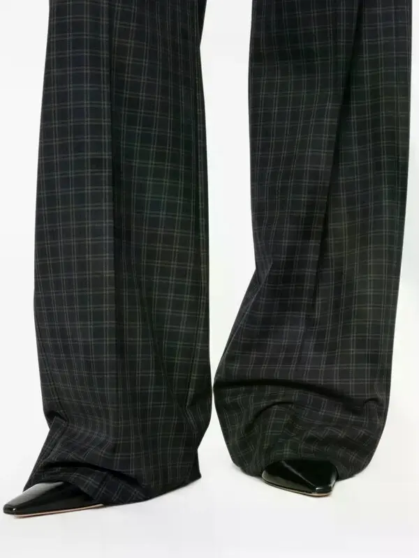 I BLUES Tartan Check Wide-leg Trousers