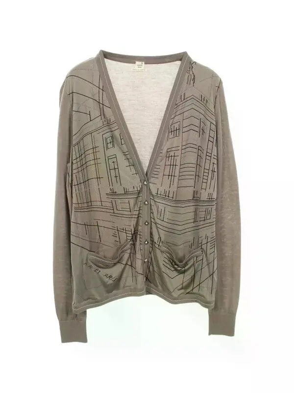 Hermès V-neck Colour-block Cardigan - Neutrals