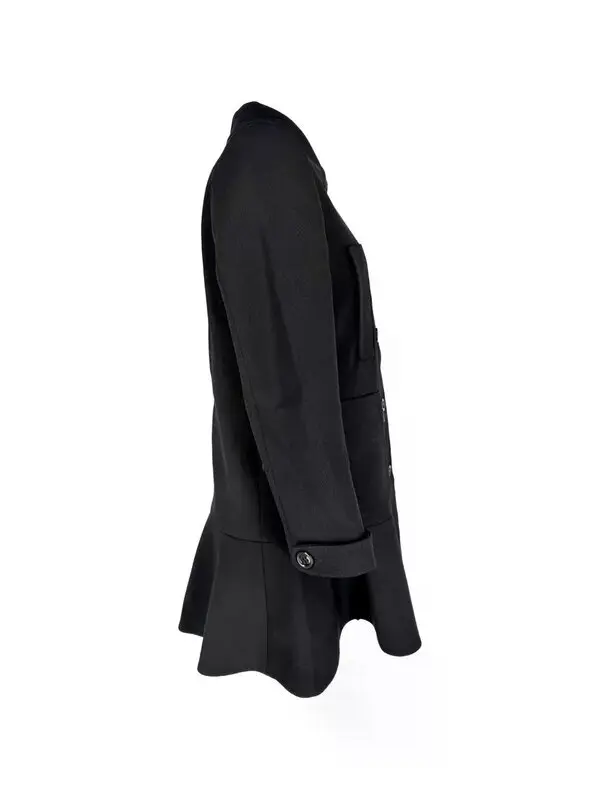 Miu Miu Wool Double-breasted Ruffle Coat