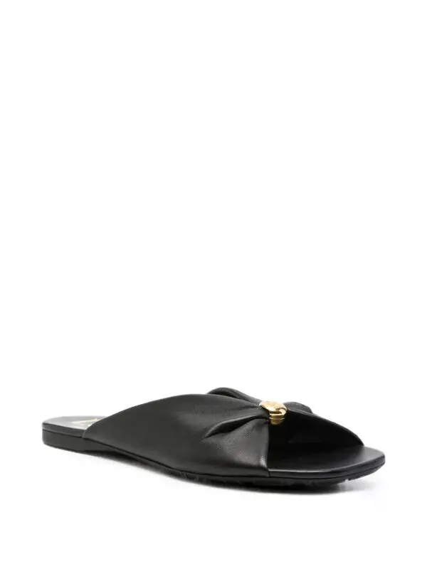 Loewe Pebble Leather Sandals - Black