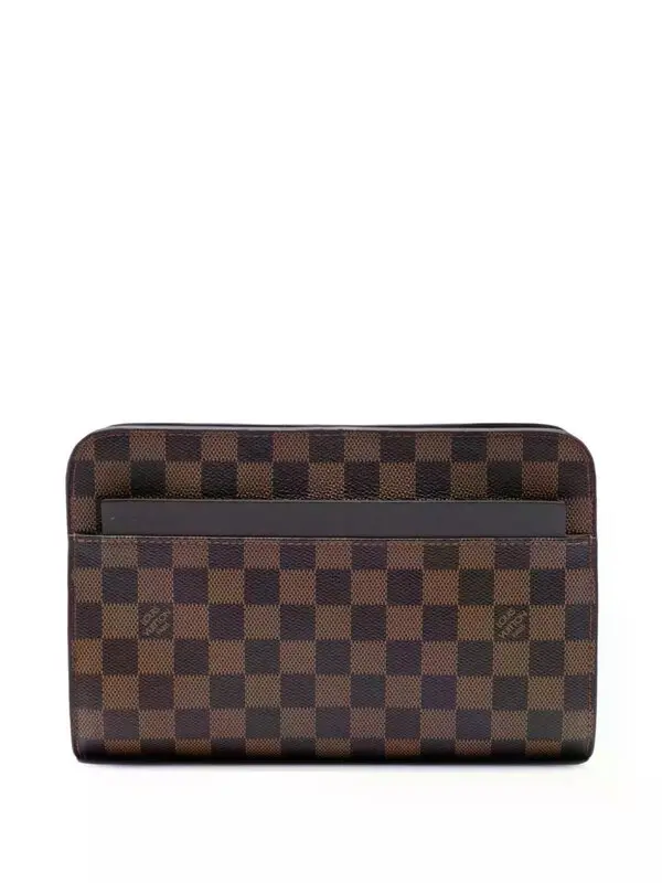 LOUIS VUITTON Damier Ebene Saint Louis Pochette Clutch Bag