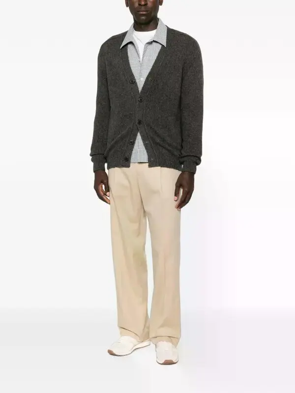 SCAGLIONE Ribbed-knit V-neck Cardigan