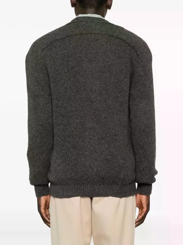SCAGLIONE Ribbed-knit V-neck Cardigan