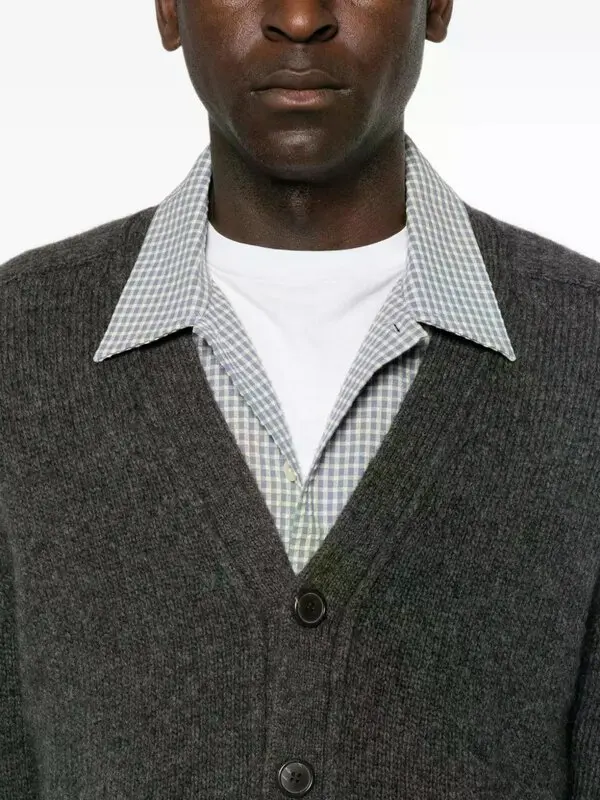 SCAGLIONE Ribbed-knit V-neck Cardigan