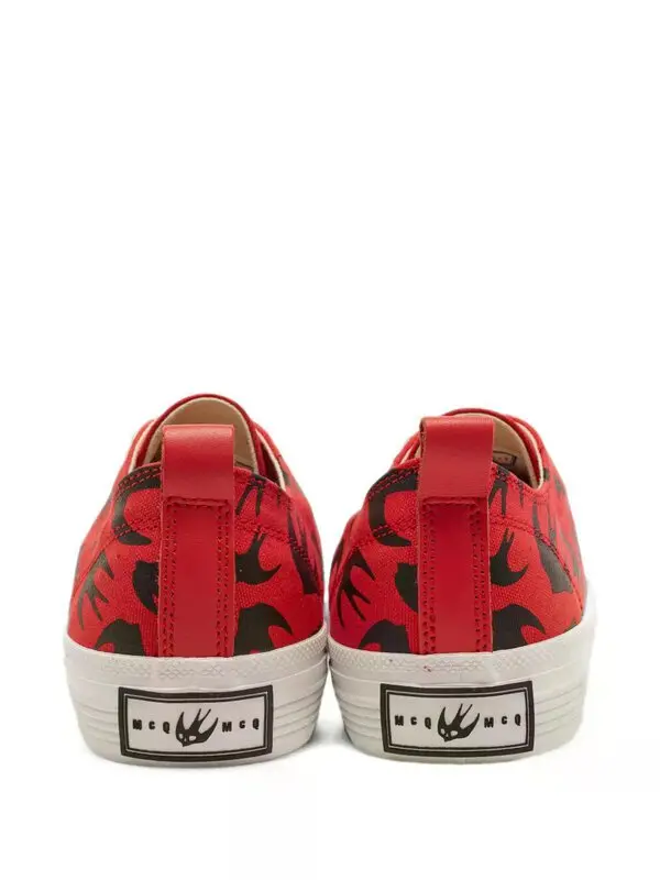 Alexander McQueen Swallow Printed Lace-up Sneakers
